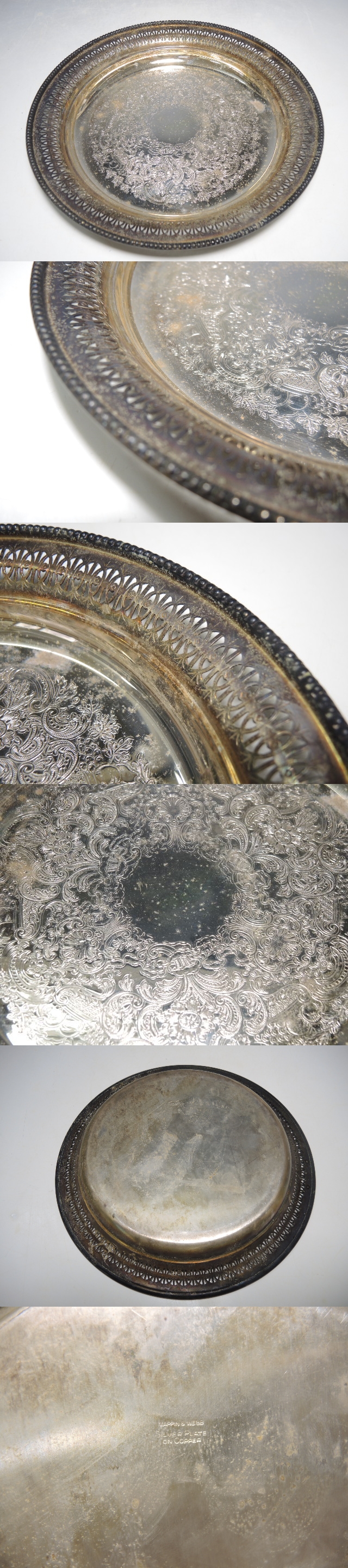 代購代標第一品牌－樂淘letao－858/ マッピン＆ウェッブ プレート SILVER PLATE ON COPPER刻印在 銀製 シルバー 重さ386g程 アンティーク Mappin & Webb